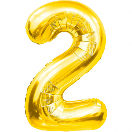 Фолиев Балон Цифра 2 Златен 80см