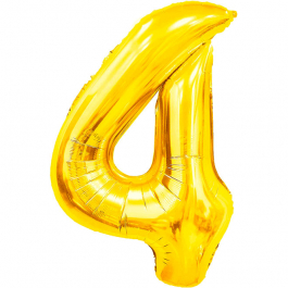 Фолиев Балон Цифра 4 Златен 80см